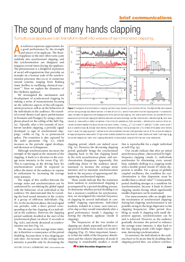 (PDF) The sound of many hands clapping