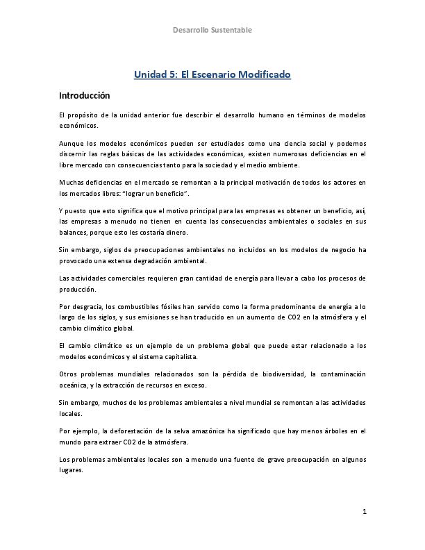(PDF) Unidad 5 el escenario modificado de la sustentabilidad