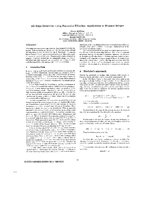 Pdf 3d Edge Detection Using Recursive Filtering Application To