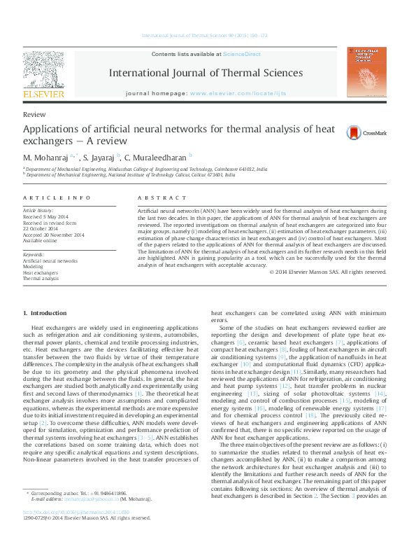 Pdf Applications Of Artificial Neural Networks For Thermal Analysis