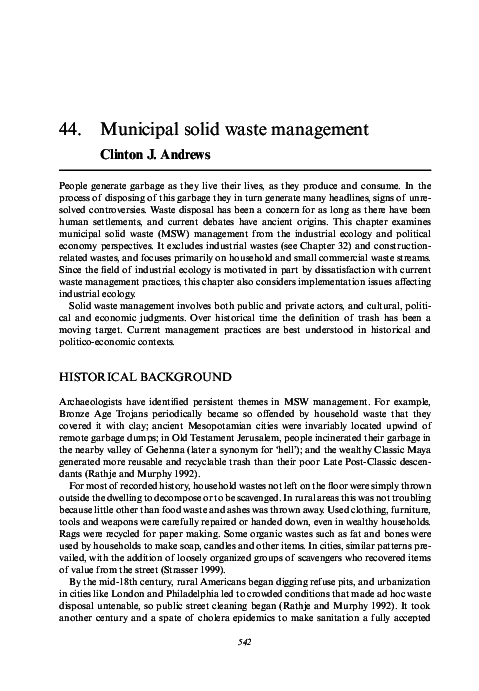 (PDF) Municipal solid waste management