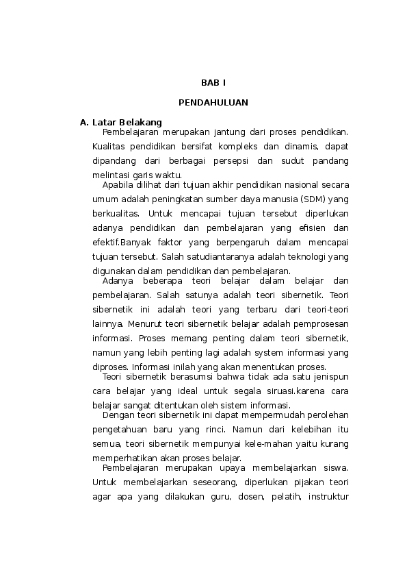 (DOC) Teori Sibernetik Menurut Landa