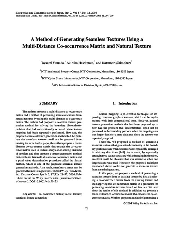 (PDF) Extraction of a representative tile from a near-periodic texture | Khalid Djado - Academia.edu