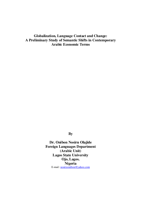 (PDF) Globalization and Language Change