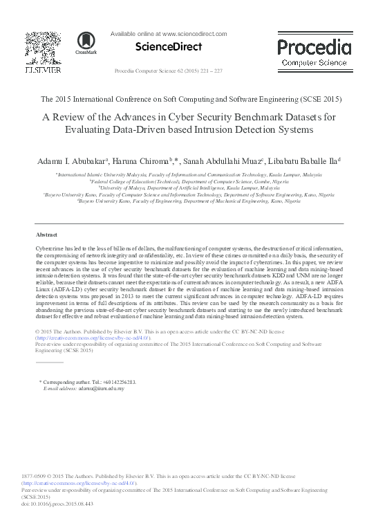 (PDF) A Review of the Advances in Cyber Security Benchmark Datasets for Evaluating Data-Driven ...