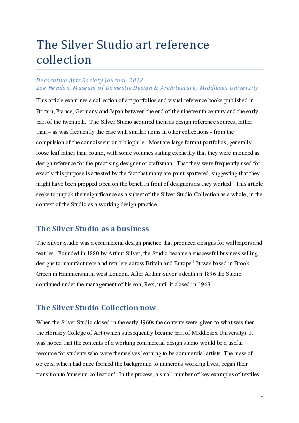 (PDF) The Silver Studio Art Reference Collection