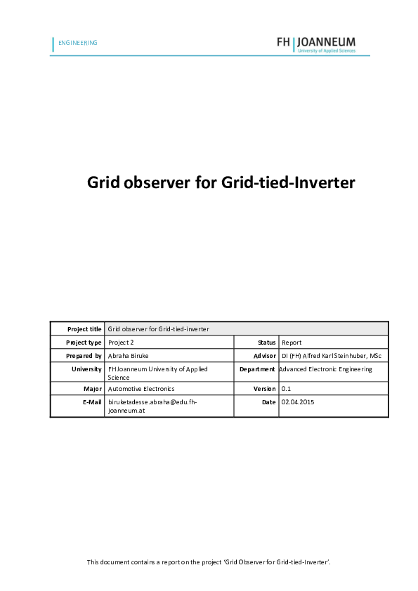 (PDF) Grid Observer - Sample approach