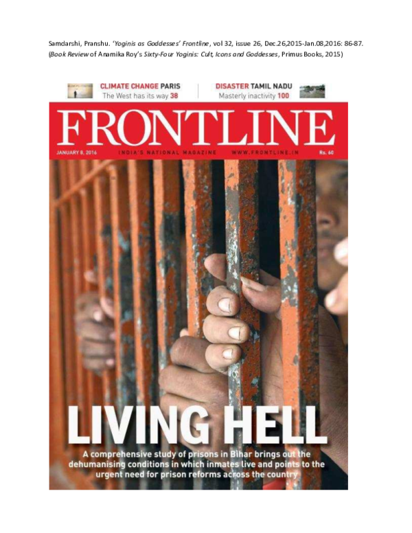 (PDF) Samdarshi, Pranshu. ‘Yoginis as Goddesses’ Frontline, vol 32, issue 26, Dec.26,2015-Jan.08 ...