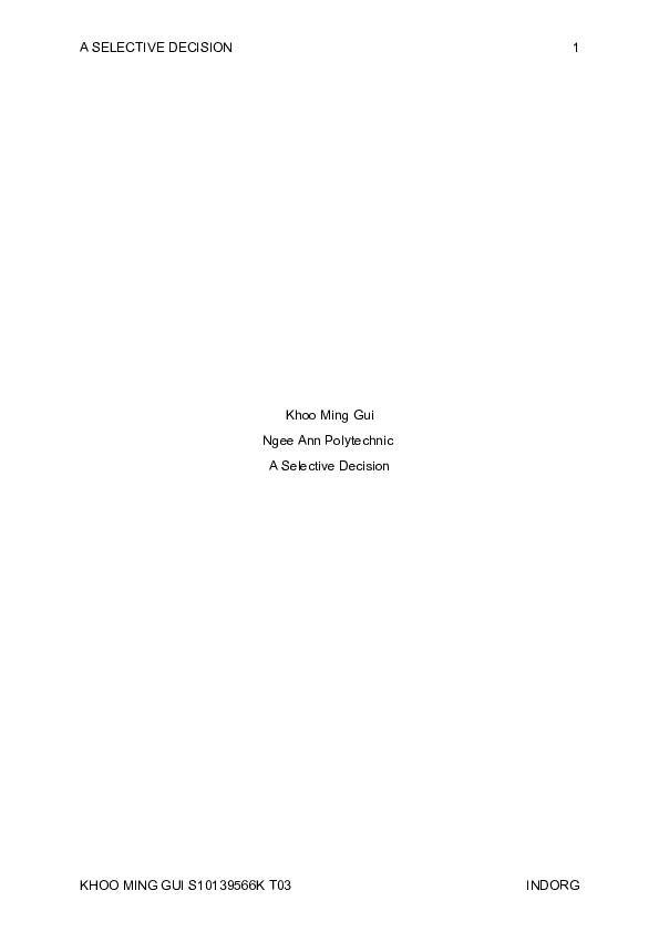 (DOC) A Selective Decision: Employee Testing and Assessment