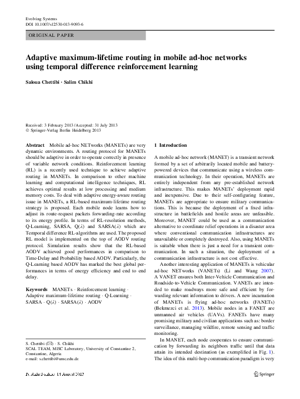Adaptive Maximum Lifetime Routing In Mobile Ad Hoc Networks Using