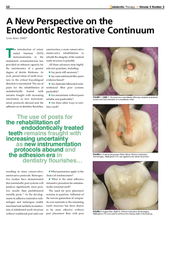 (PDF) A new perspective on the endodontic-restorative continuum