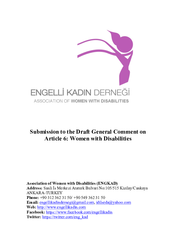 (PDF) Submission to the Draft General Comment on the UN CRPD Article 6 ...