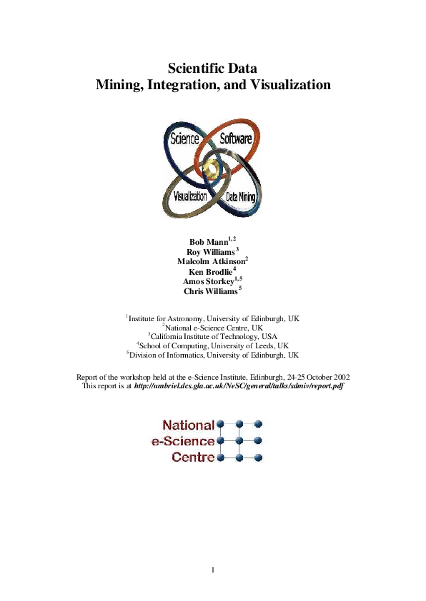 (PDF) Scientific Data Mining, Integration, and Visualization