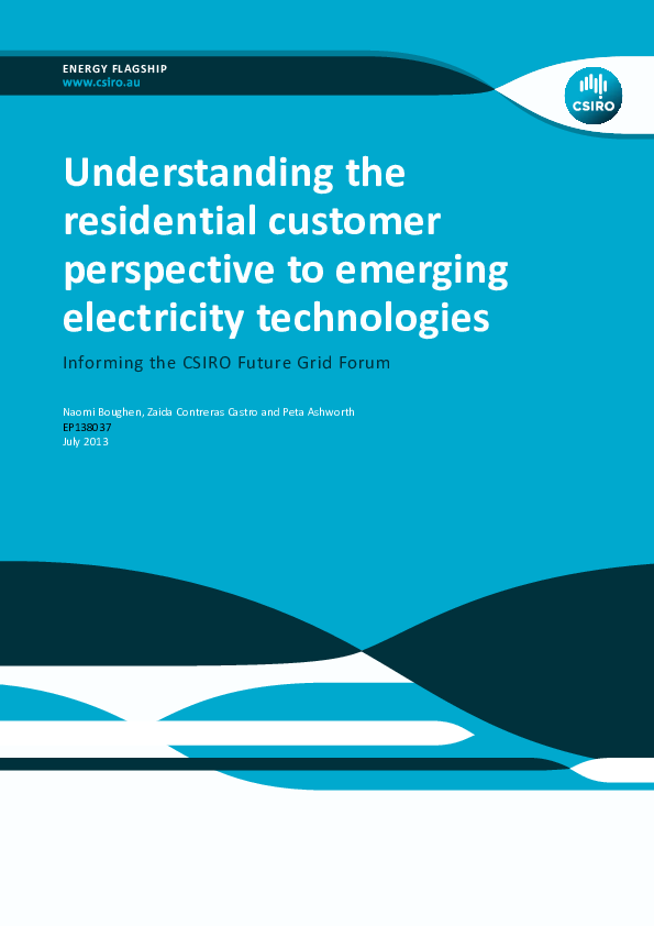 (PDF) Understanding the residential customer perspective to emerging ...