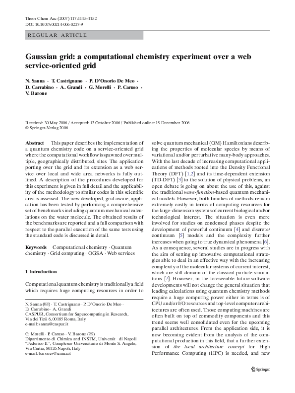 (PDF) Gaussian grid: a computational chemistry experiment over a web ...