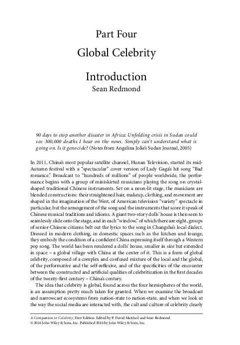 (PDF) Global Celebrity - Introduction (from A Companion to Celebrity)