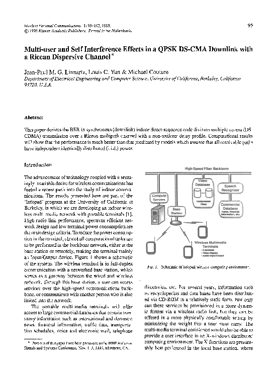 (PDF) Multi-user and self interference effects in a QPSK DS-CMA downlink with a Ricean ...