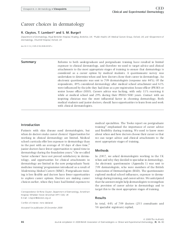 (PDF) History of Women in Dermatology series | Dedee Murrell - Academia.edu