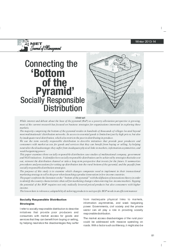 (PDF) Connecting the ‘Bottom of the Pyramid’ Socially Responsible ...