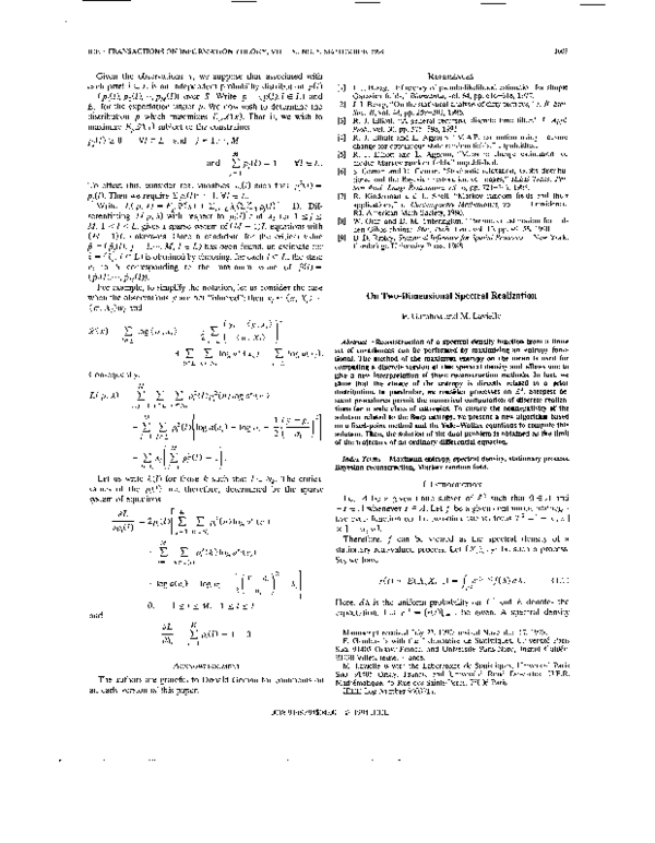 (PDF) On two-dimensional spectral realization