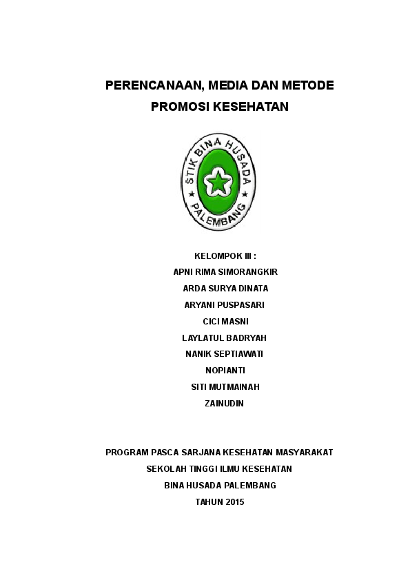 (DOC) perencanaan dan metode promkes