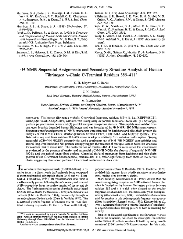 Pdf 1h Nmr Sequential Assignments And Secondary Structure Analysis Of