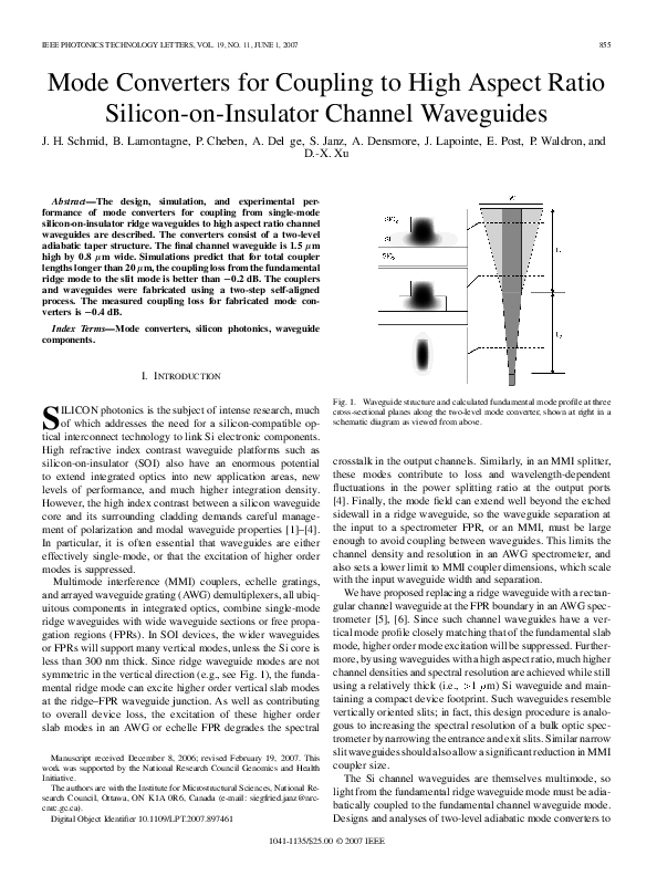 (PDF) Mode Converters for Coupling to High Aspect Ratio Silicon-on ...