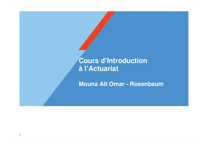 (PDF) Intro Actuariat - Cours1