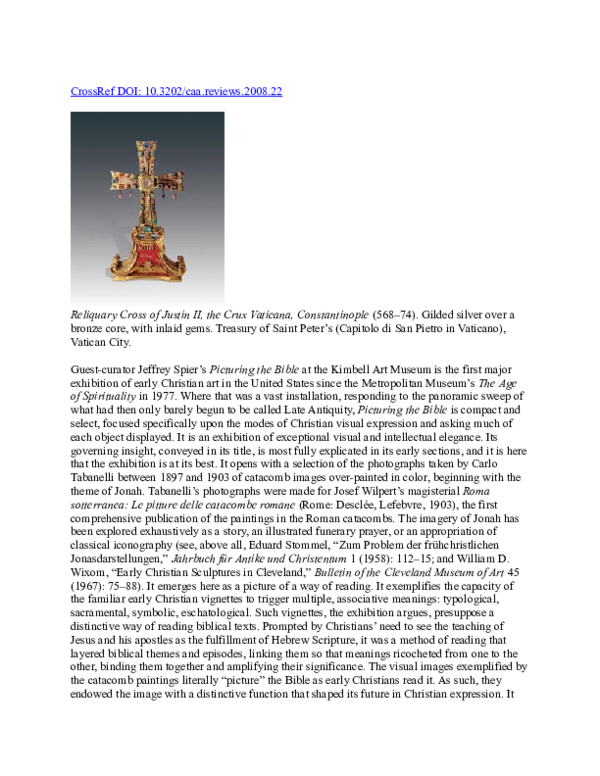 (DOC) Annemarie Weyl Carr. Review of "Picturing the Bible: The Earliest ...