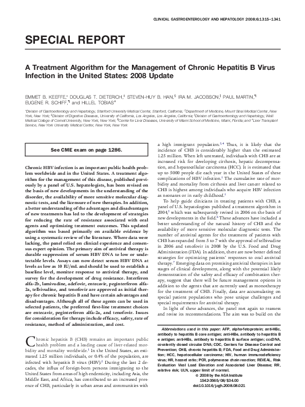 (PDF) A Treatment Algorithm for the Management of Chronic Hepatitis B ...