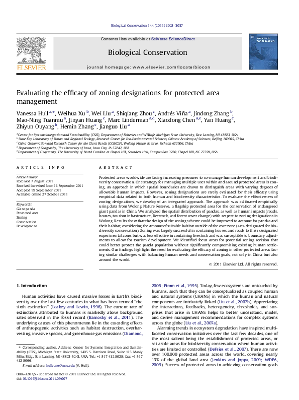 (PDF) Evaluating the efﬁcacy of zoning designations for protected area ...