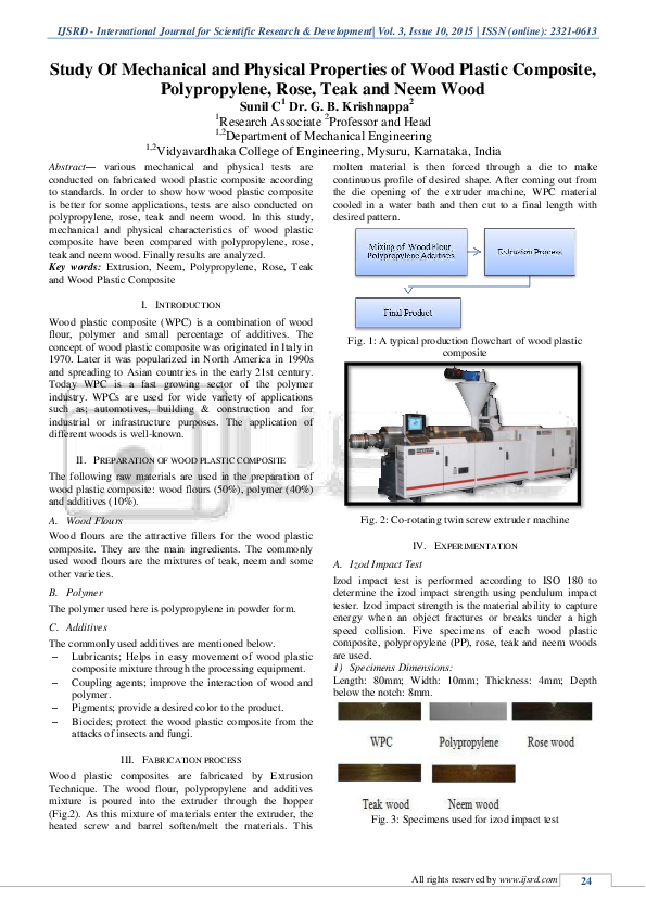 (PDF) Study Of Mechanical And Physical Properties Of Wood Plastic ...
