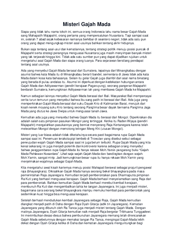(PDF) Misteri Gajah Mada