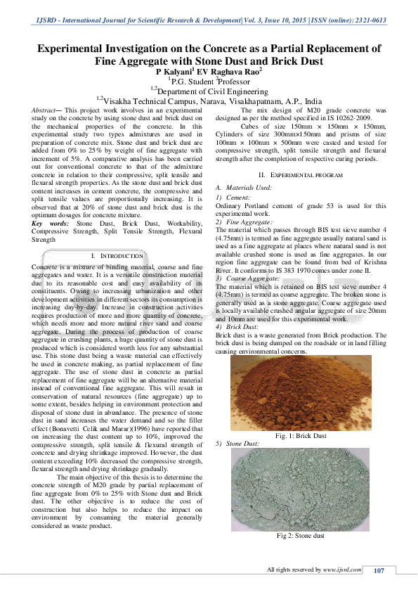 (PDF) Experimental Investigation on the Concrete as a Partial ...