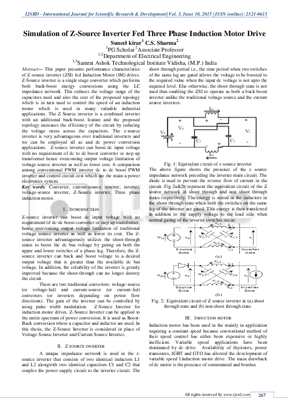 (PDF) Simulation of Z-Source Inverter Fed Three Phase Induction Motor Drive