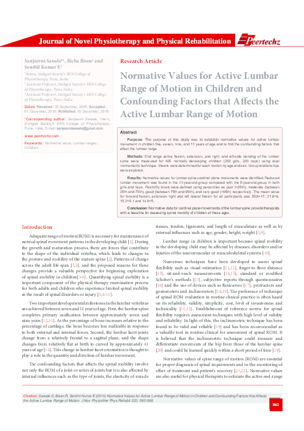 (PDF) Normative Values for Active Lumbar Range of Motion in Children ...