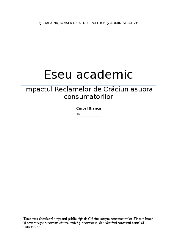 (DOC) Eseu academic Tehnici de promovare