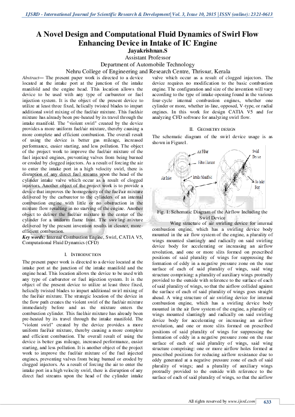 (PDF) A Novel Design and Computational Fluid Dynamics of Swirl Flow ...