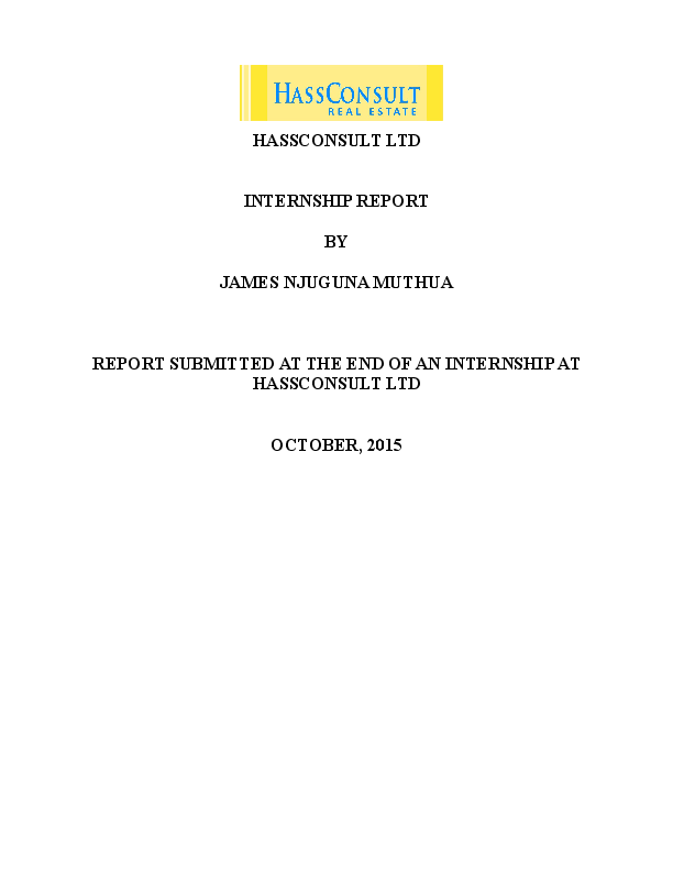 (DOC) INDUSTRIAL ATTACHMENT REPORT IN REAL ESTATE