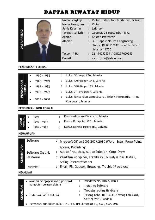 (PDF) Functional Resume with Border | Victor P. Tambunan - Academia.edu