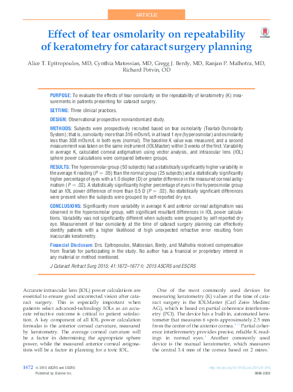 PDF) Five Generations Of Intraocular Lens Power Calculation, 43% OFF