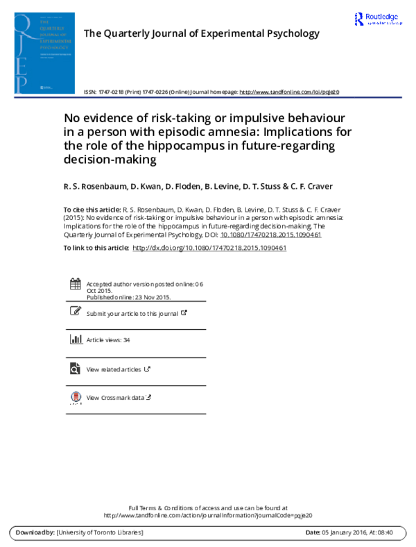 (PDF) No evidence of risk-taking or impulsive behaviour in a person ...