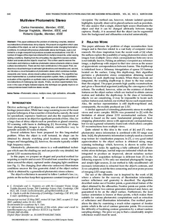 (PDF) Multiview Photometric Stereo