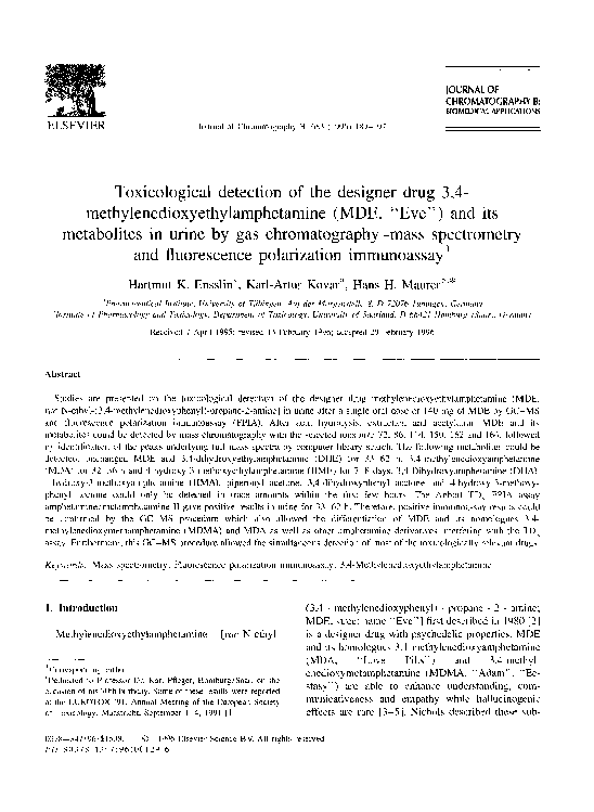 (PDF) Toxicological detection of the designer drug 3,4 ...