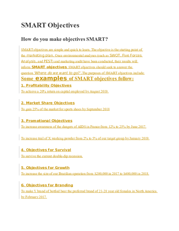 (DOC) SMART Objectives