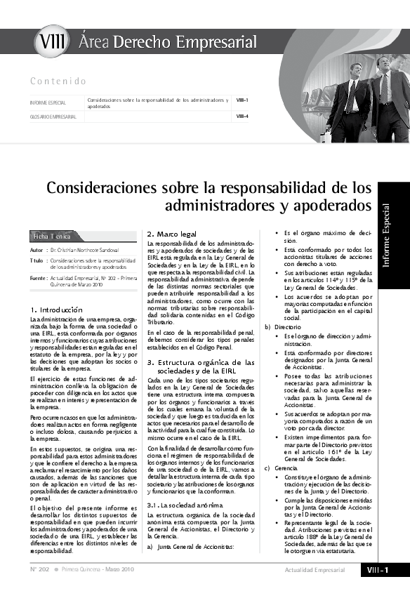 (PDF) Responsabilidades de Gerentes y Apoderados