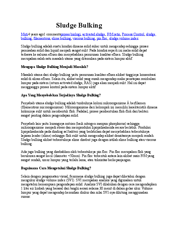 (DOC) Sludge Bulking