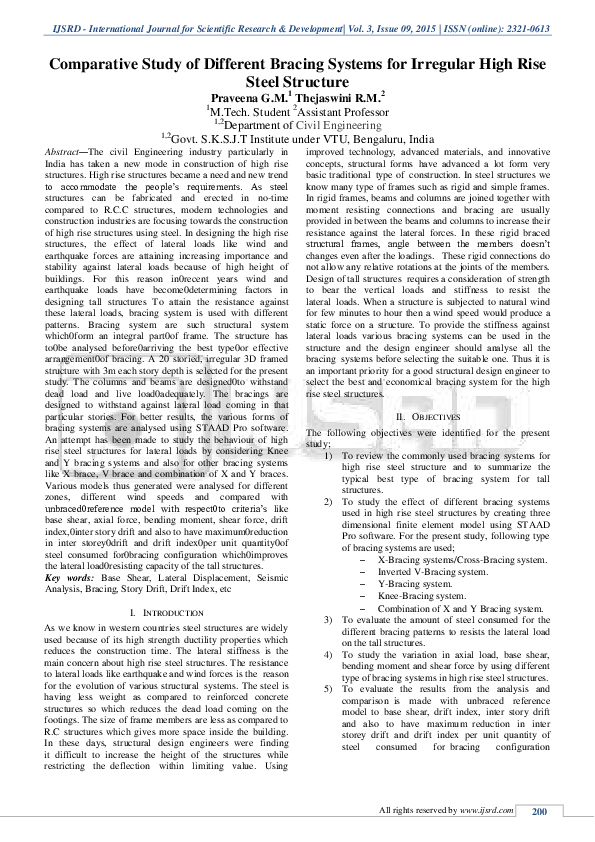 (PDF) Comparative Study of Different Bracing Systems for Irregular High ...