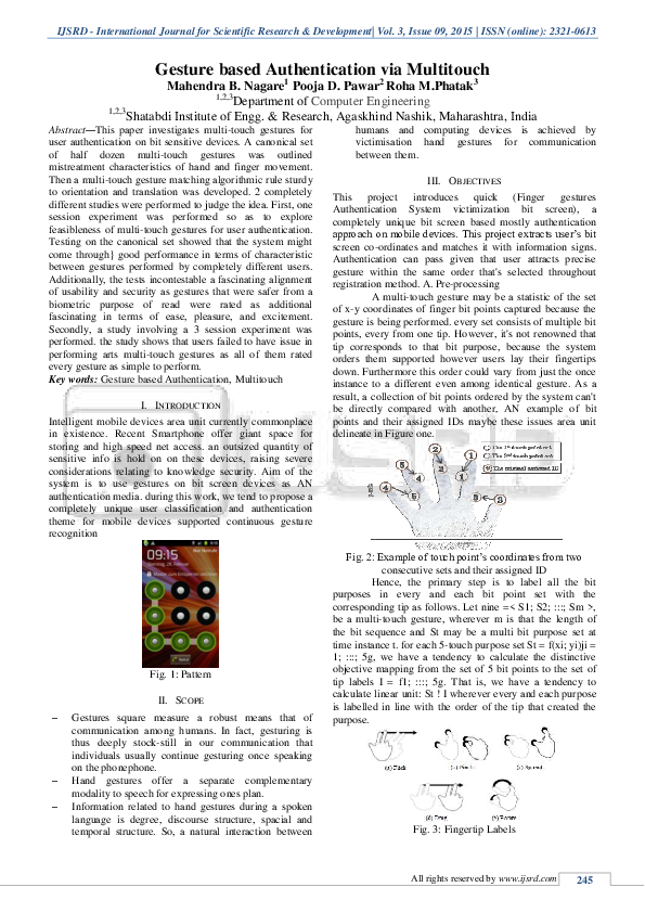 (PDF) Gesture Based Authentication Via Multitouch