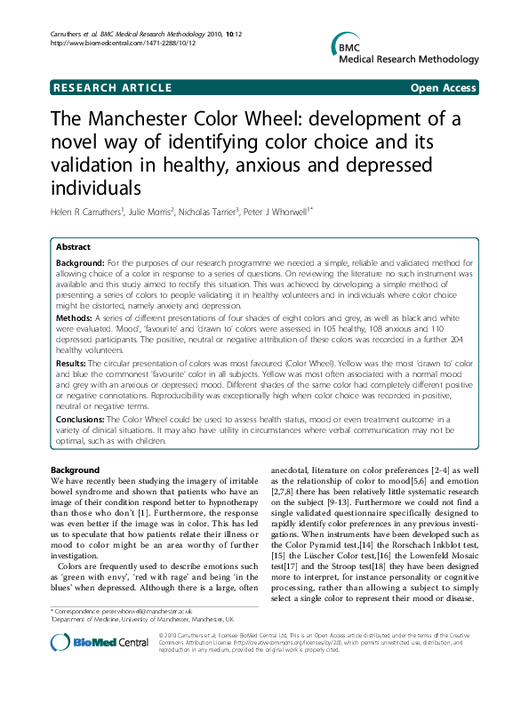 (PDF) The Manchester Color Wheel: development of a novel way of ...